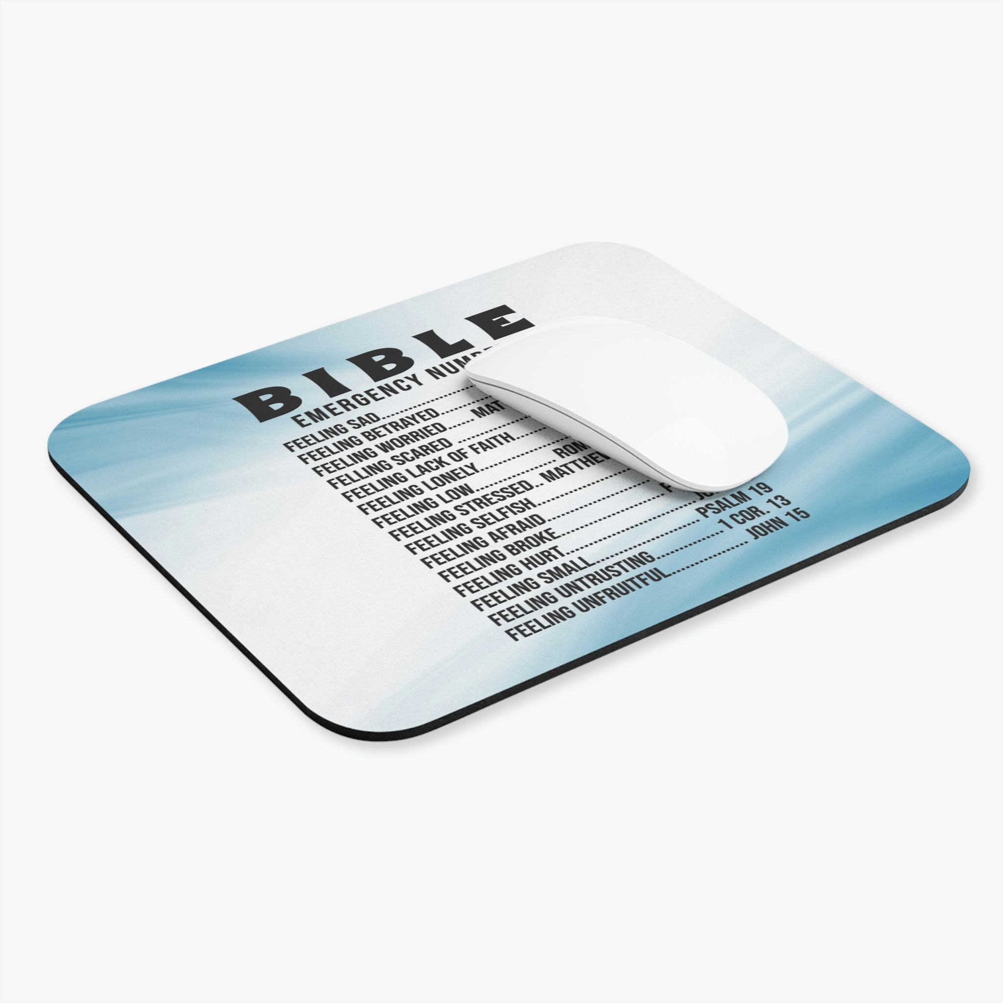 Bible Verse Emergency Numbers Mouse Pad Faith Mouse Pad Christian Mouse ...