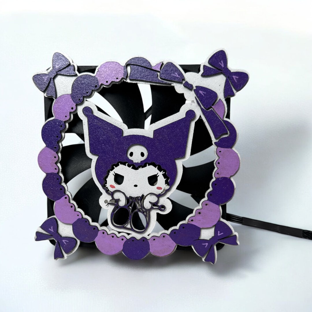 Fan Cover | Fan Grill | Rear Fan Accessory - Sparkling Kuromi Themed ...