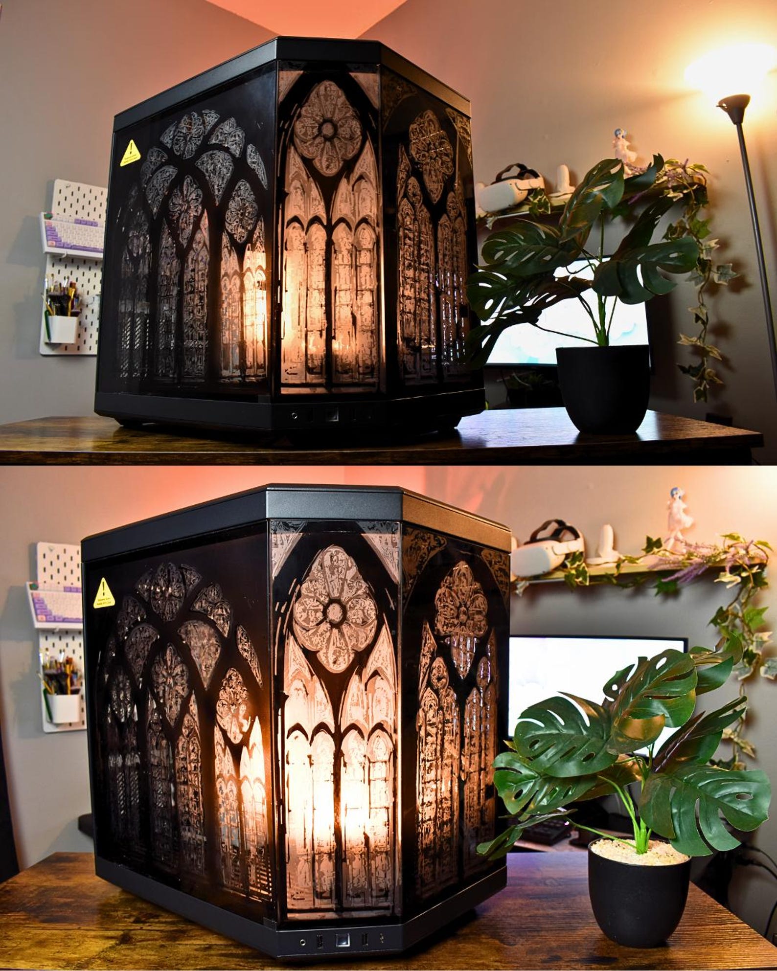 Gothic Cathedral PC Case – Hand-etched Tempered Glass, Dark Academia ...