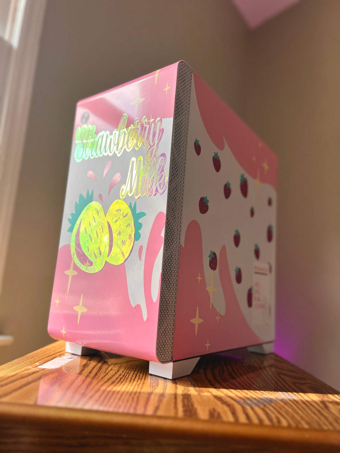 Custom Strawberry Milk PC Case Pink Computer Case - Etsy
