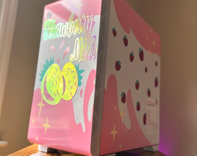 Custom Strawberry Milk PC Case Pink Computer Case - Etsy
