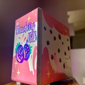 Custom Strawberry Milk PC Case Pink Computer Case - Etsy