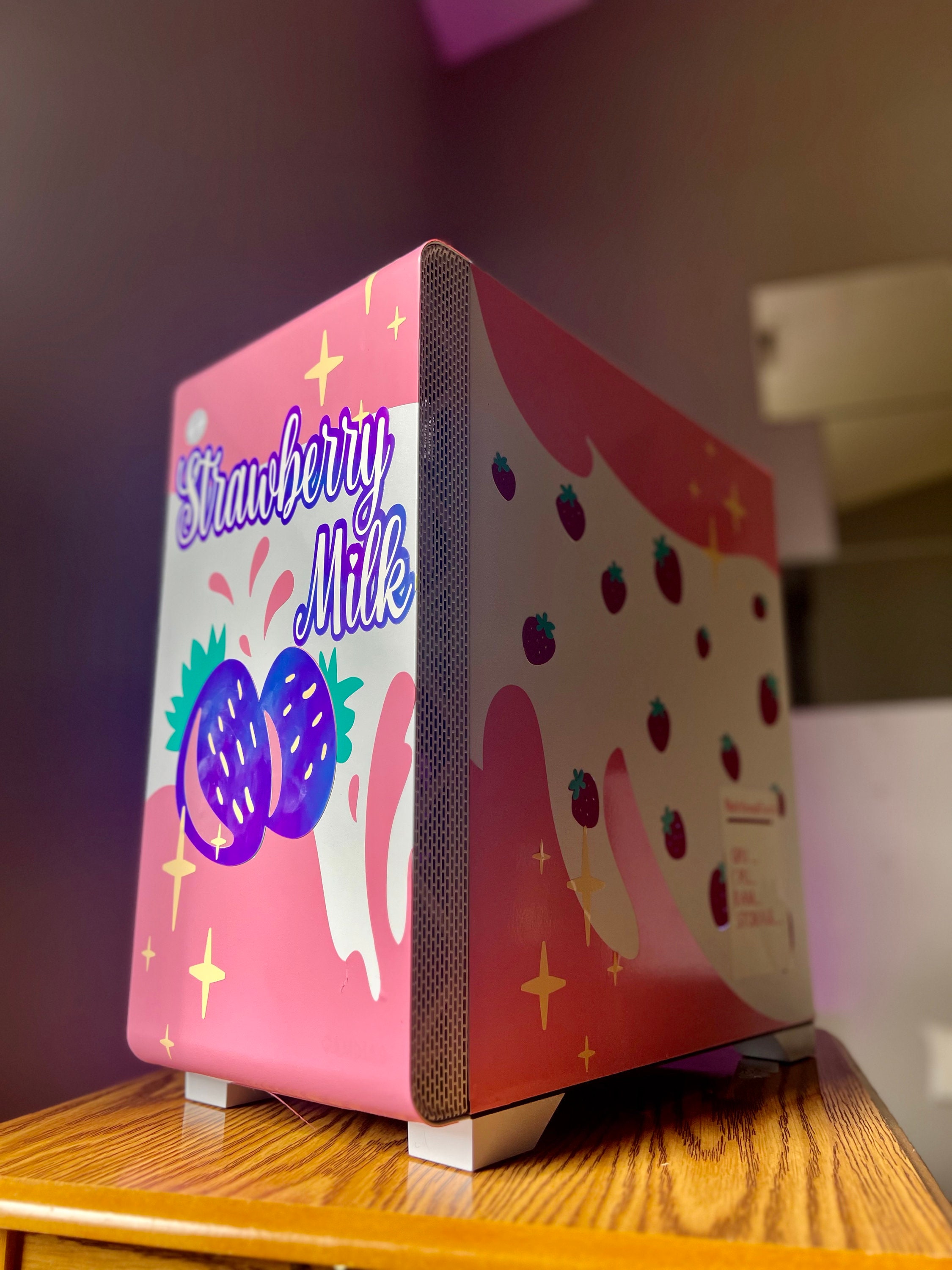 Custom Strawberry Milk PC Case Pink Computer Case - Etsy UK