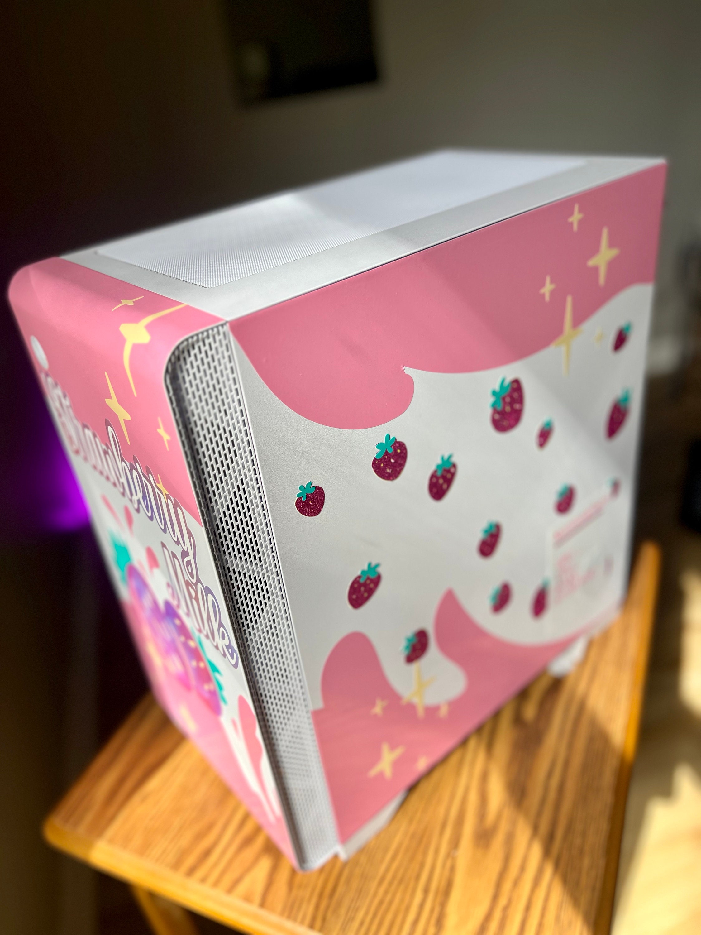 Custom Strawberry Milk PC Case Pink Computer Case - Etsy UK