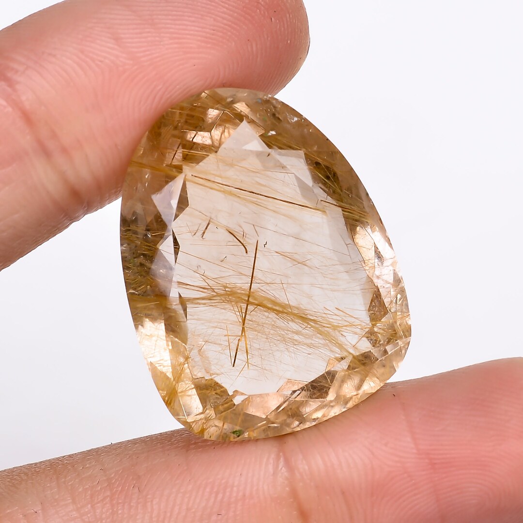 Golden Rutile Quartz Natural Fancy Shape Cut Stone Loose Gemstone for ...