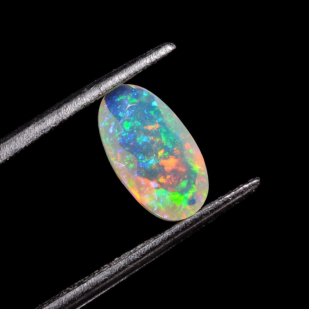 Ethiopian With Black Inclusion Opal Oval Shape Cut Stone Natural Loose ...