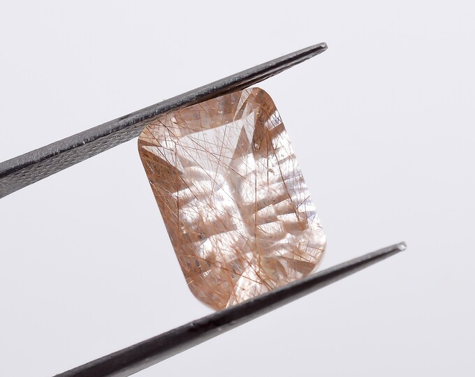 Rutile Copper Quartz Radiant Shape Cut Stone Loose Gemstone for Making ...