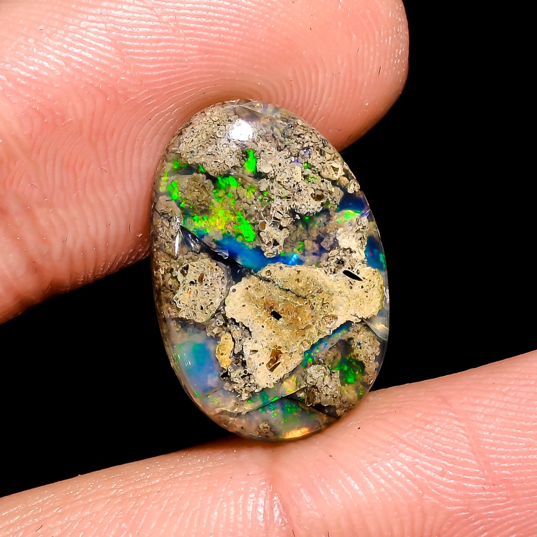 Ethiopian Opal With Matrix Fancy Shape Cabochon Loose Gemstone for Making Jewelry 4.5 Ct ...
