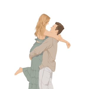 Custom Minimal 2 People Custom Illustration Birthday | Etsy