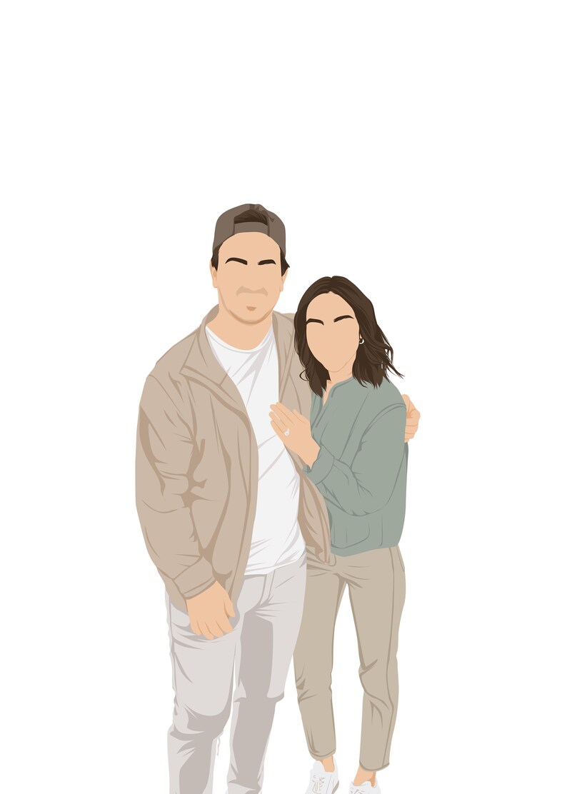 Custom Minimal 2 People Custom Illustration Cartoon - Etsy