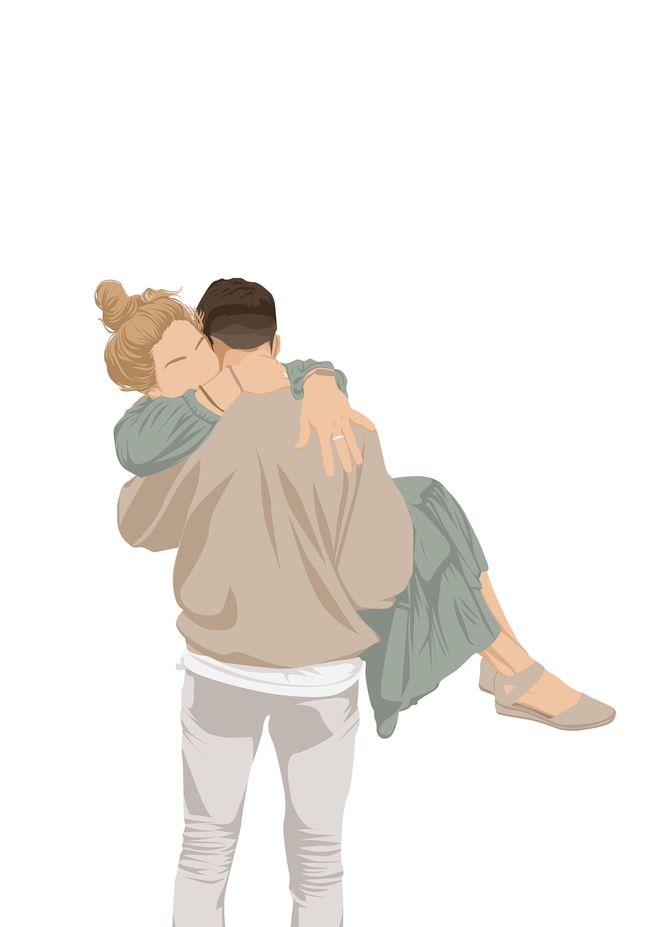 Custom Minimal 2 People Custom Illustration Birthday | Etsy