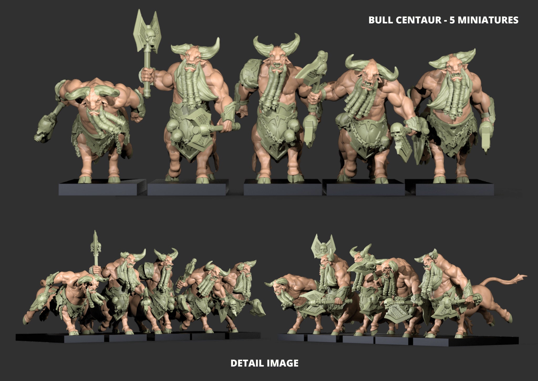 Yedharo Bull Centaurs Type B 30mm Scale for Dnd - Etsy