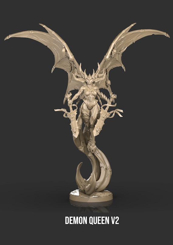 Yedharo Demon Queen V2 30mm Scale for Dnd Roleplaying - Etsy