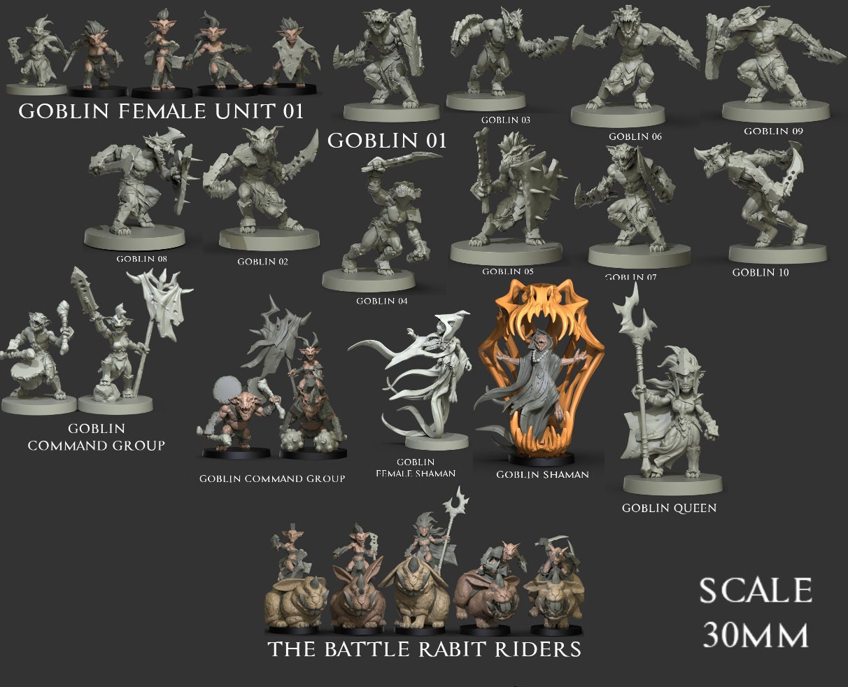 Yedharo Goblins 30mm Scale for Dnd Roleplaying Table Top - Etsy