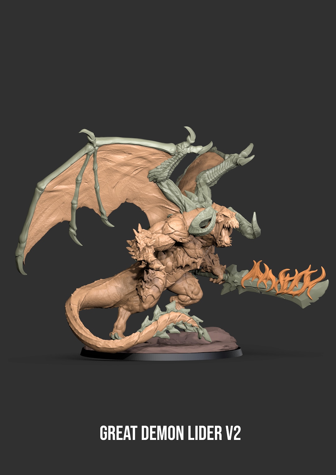 Yedharo - Greater Demon Leader V2 - 30mm Scale for Dnd, Roleplaying ...