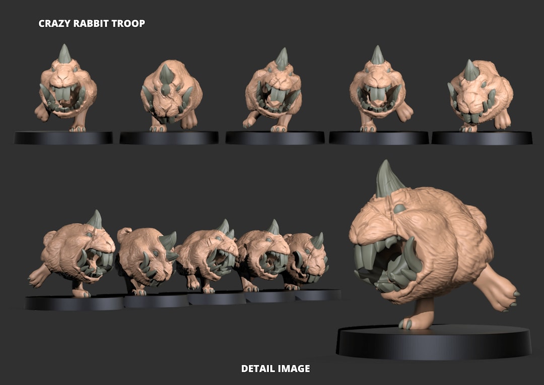 Yedharo - Rabbit Rider Troops - 30mm Scale for Dnd, Roleplaying, Table ...