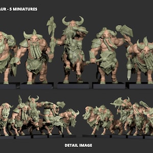 Yedharo - Bull Centaurs Type A - 30mm Scale for Dnd, Roleplaying, Table ...
