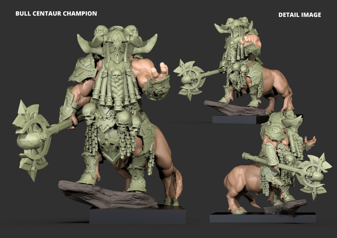 Yedharo Bull Centaur Champion 30mm Scale for Dnd - Etsy