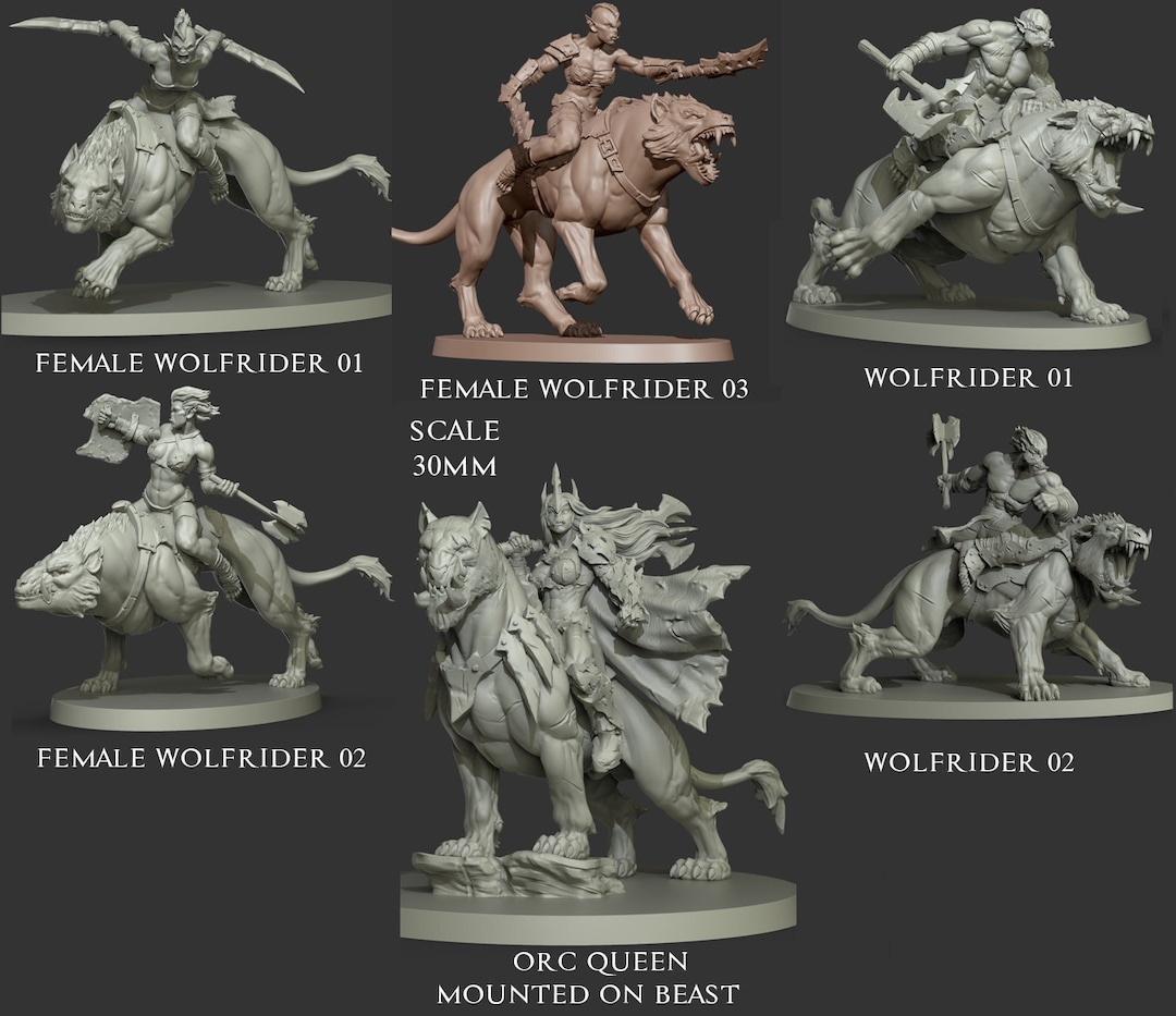 Yedharo - Mounted Orcs - 30mm Scale for Dnd, Roleplaying, Table Top ...