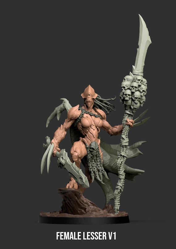 Yedharo Female Lesser Demon V1 30mm Scale for Dnd - Etsy