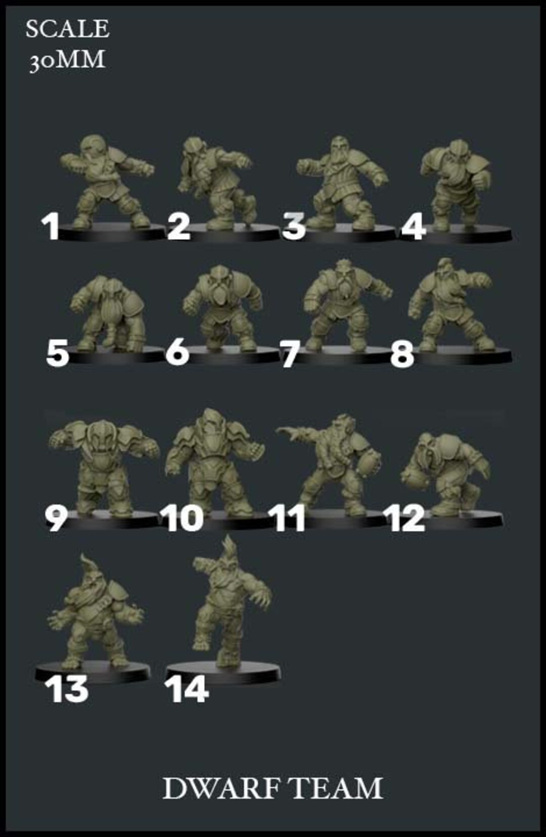 Yedharo - Fantasy Football Squad - 30mm Scale for Dnd, Roleplaying ...