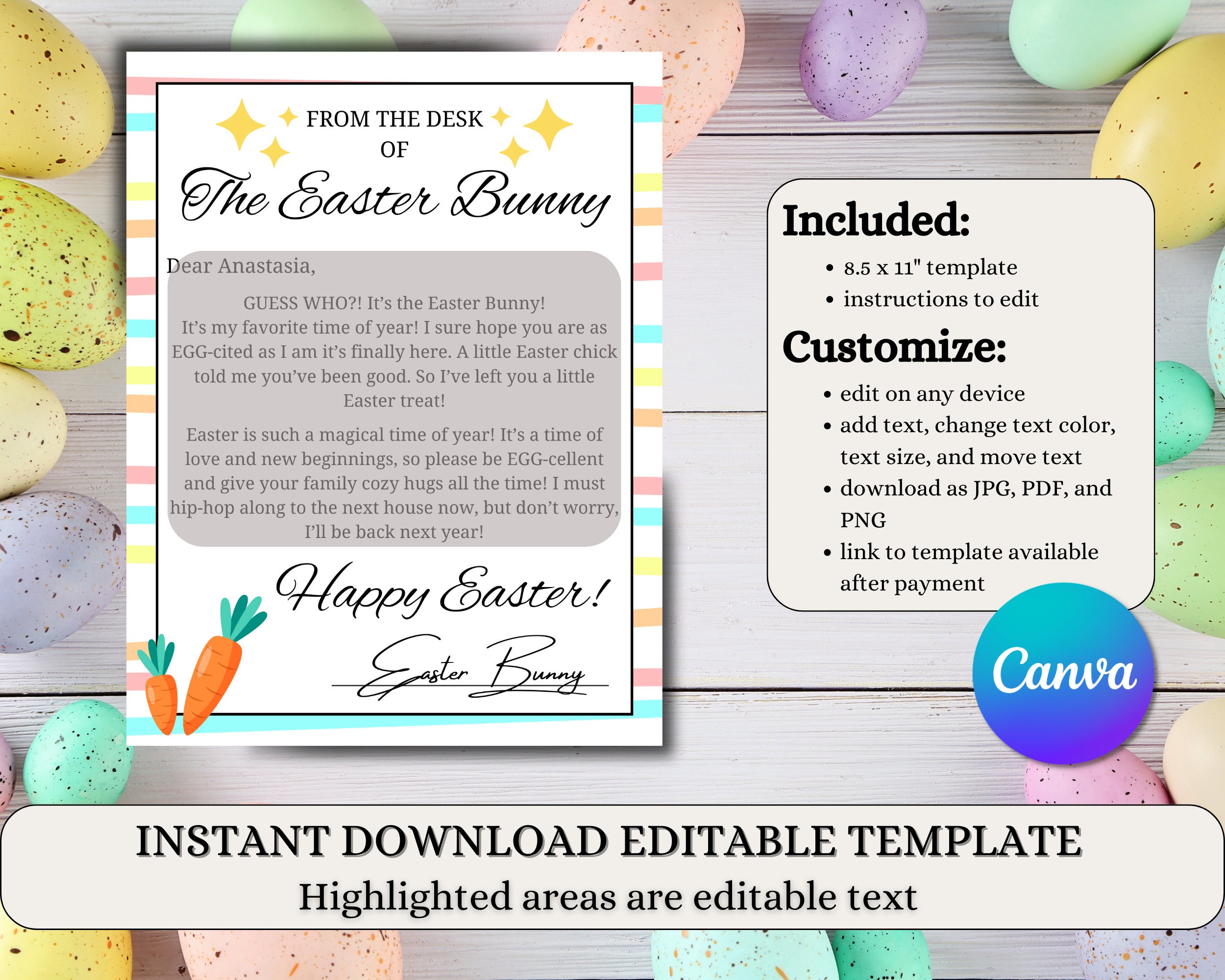 Official Easter Bunny Letter Desk of the Easter Bunny Easter Basket ...