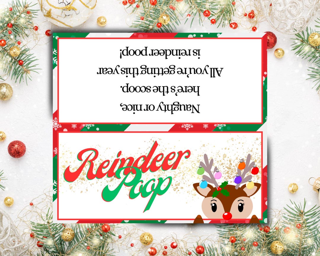 Reindeer Poop Bag Topper | Christmas Treats | Holiday Bag Topper ...