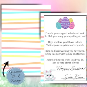 Easter Bunny Poem Printable Poem Easter Basket Instant Download ...