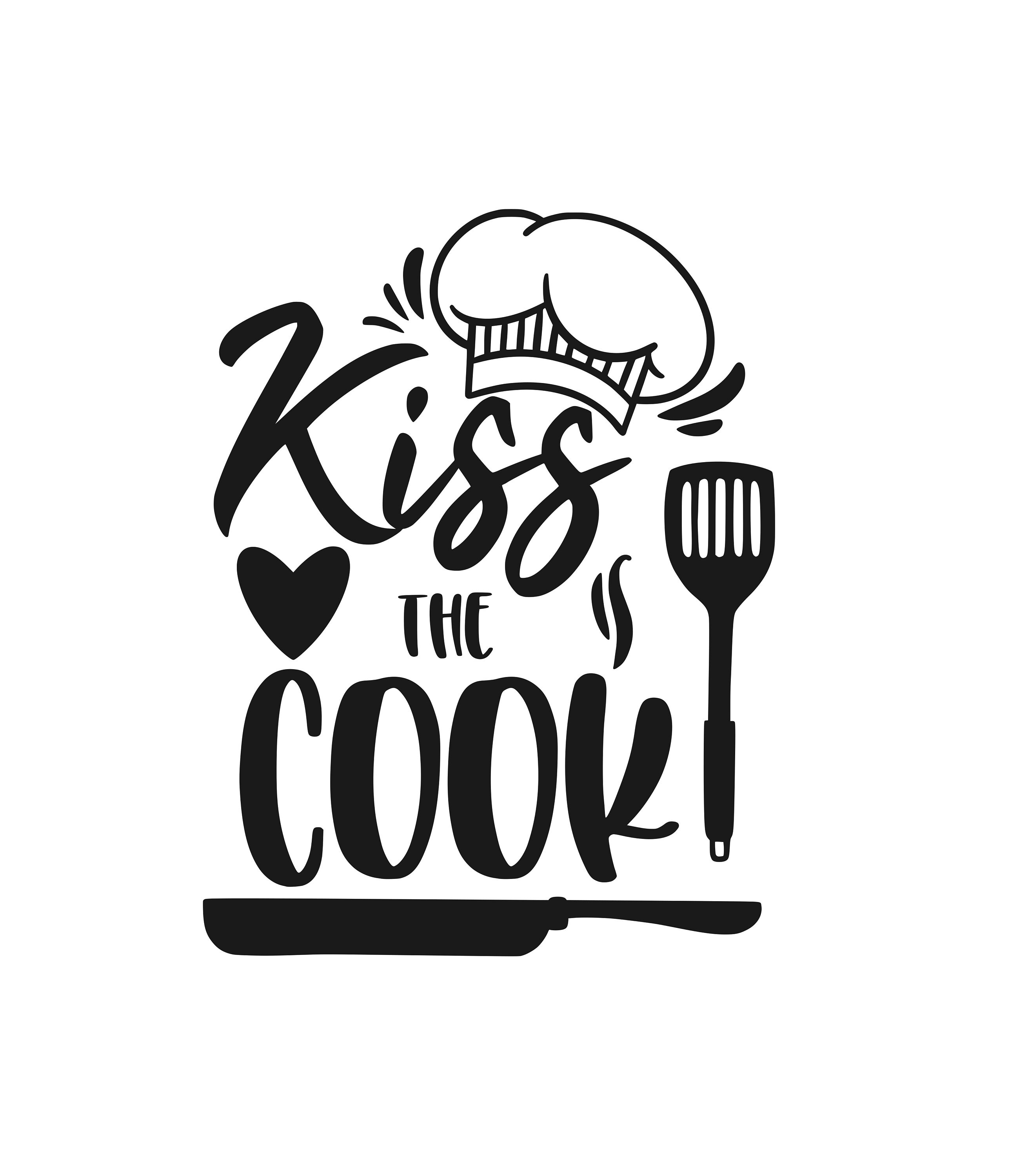 Kiss the Cook Svg, Kitchen Art, Cricut, Kitchen Wall Print, Kitchen ...