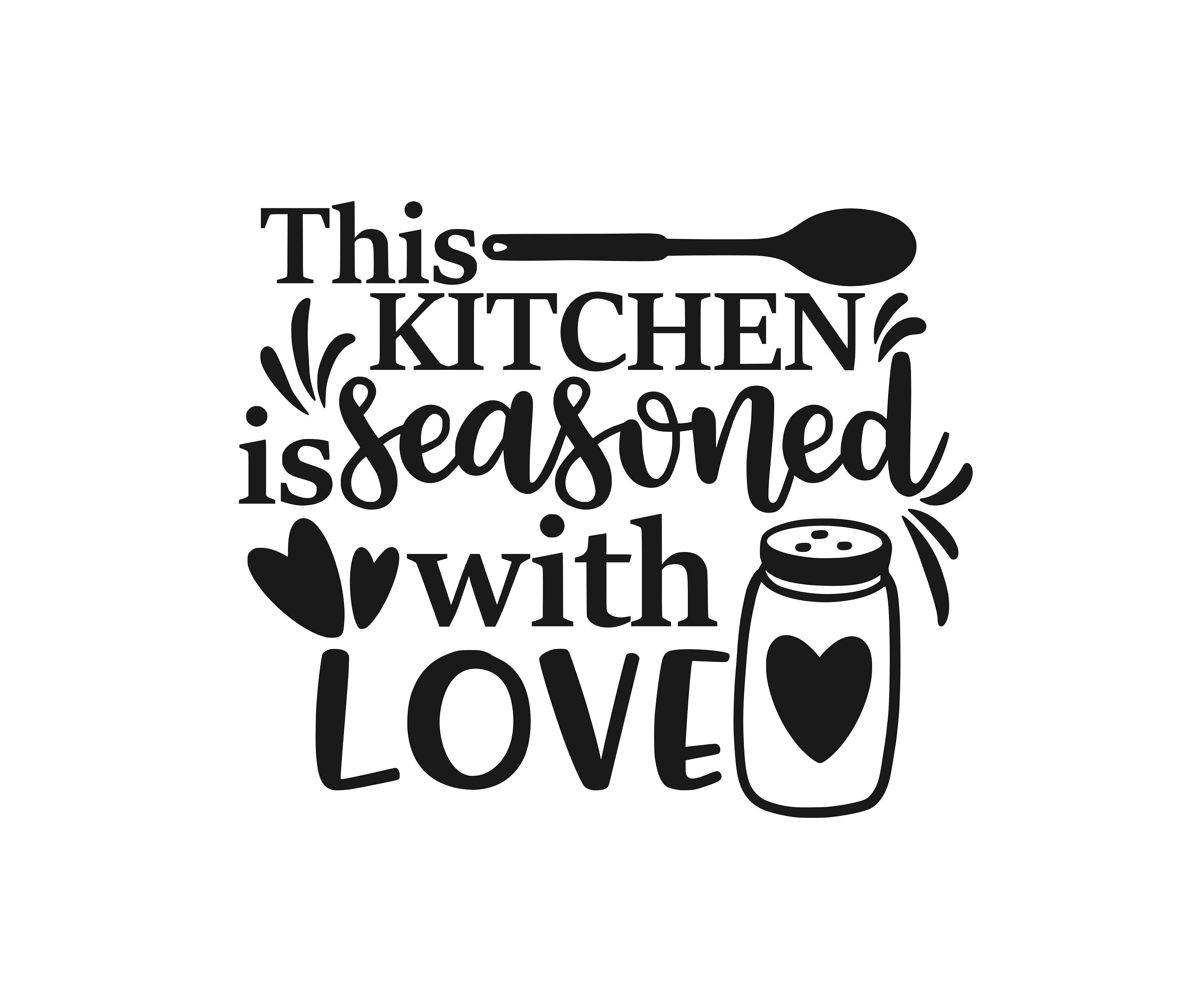 This Kitchen is Seasoned With Love Svg, Funny Kitchen Svg, Kitchen Wall ...