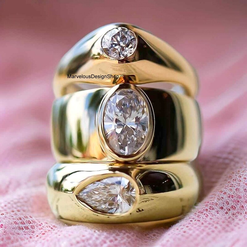 Flush Set Ring - Etsy