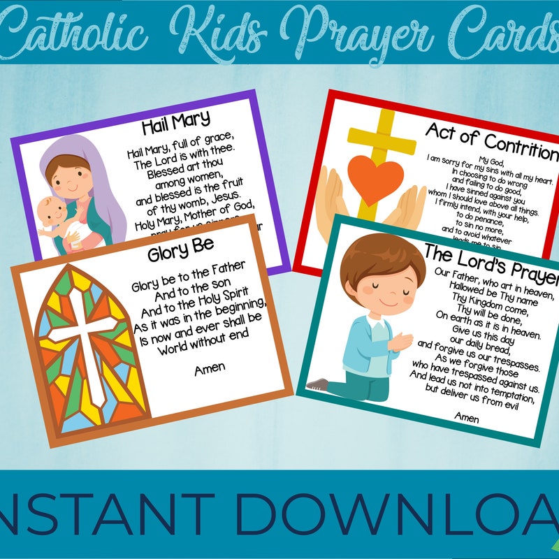 Catholic Prayer Cards - Etsy