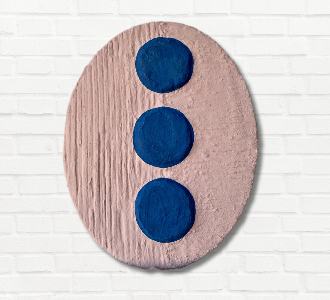 Abstract Textured Oval Wall Art Handmade Original Painting on Canvas 3d ...