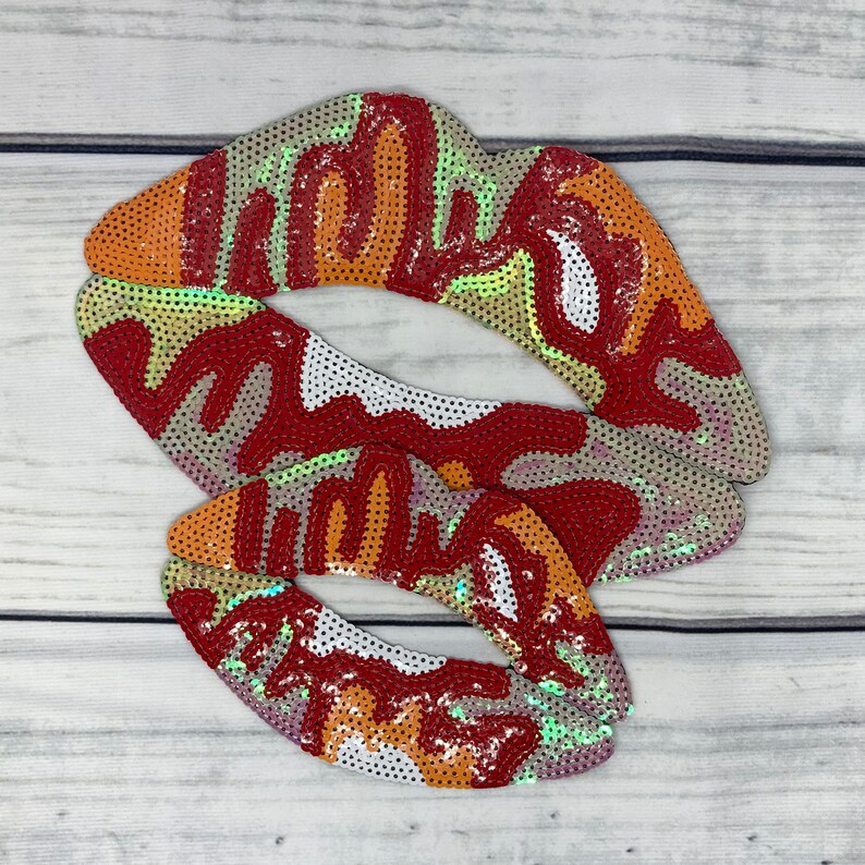 Large Sequin Lips Patch. 70s Retro Glamour. Iron on or Sew on - Etsy