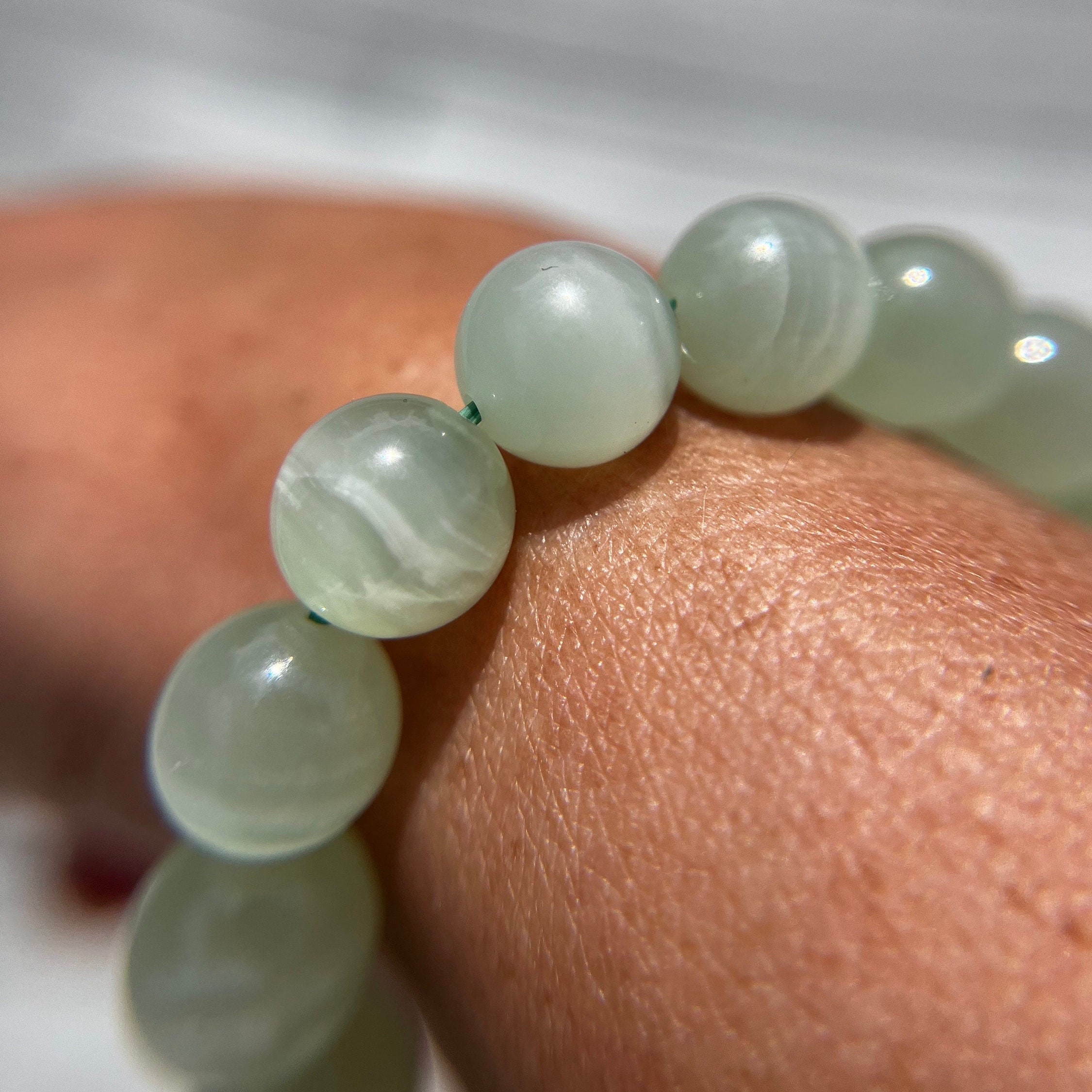 Beautiful High Quality Banded Green Aragonite Calcite Bracelet, 8mm, 8 ...