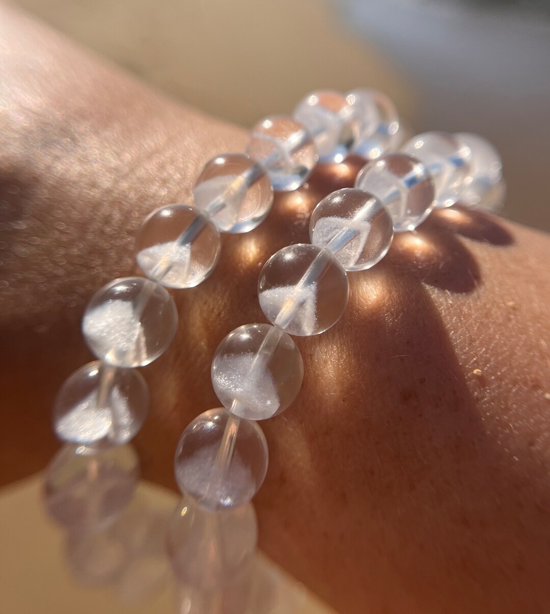 Rare Clear Phantom Quartz Bracelet 8.5mm or 10.5mm for Protection ...