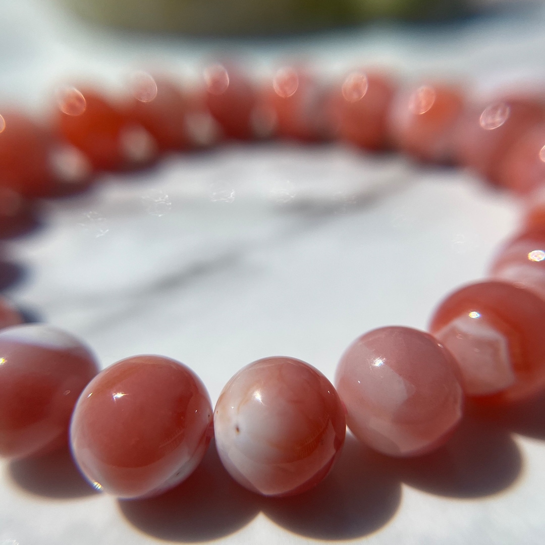 Ultra-high Quality Strawberries and Cream Agate Bracelet 9.5mm or 8.5mm ...