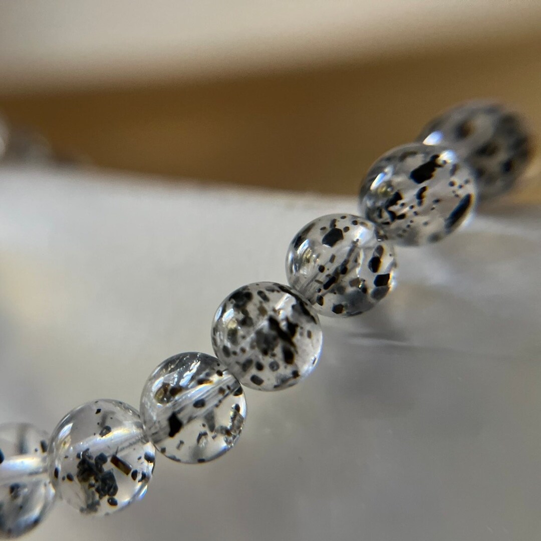 Rare Clear Quartz With Biotite Mica Inclusions Bracelet, 6mm, 6.5mm or ...