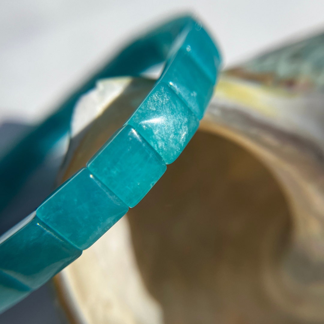 High Quality Amazonite Bangle 10.5mm for Calm, Worry, Love and Protection - Etsy