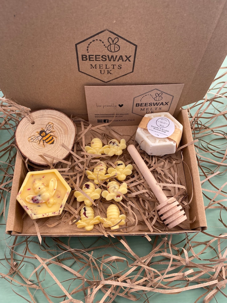 MINI Bee Gift Box Beeswax Melts Beeswax Soap Gift Box Bee - Etsy UK