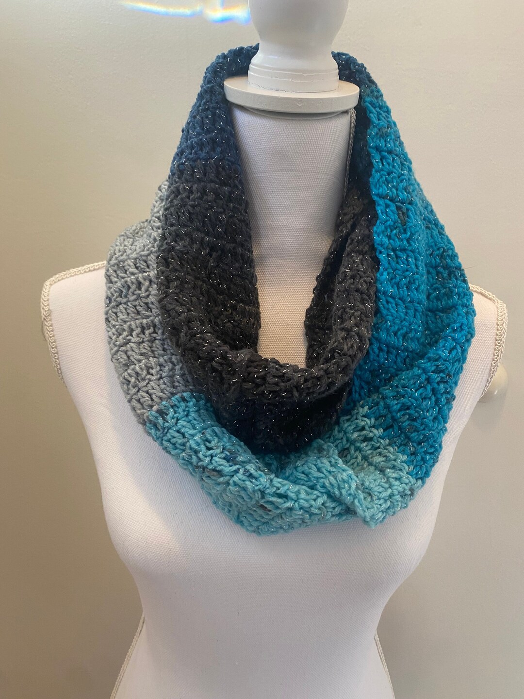 Blue Multi Sparkle Infinity Scarf - Etsy