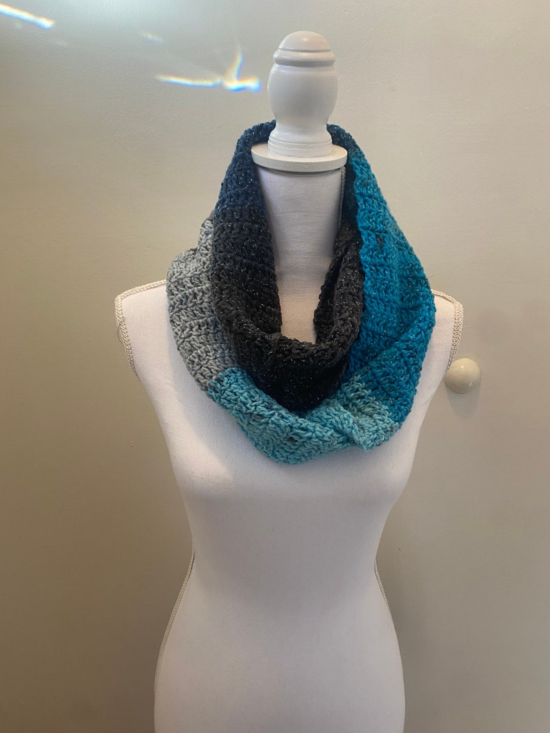 Blue Multi Sparkle Infinity Scarf - Etsy