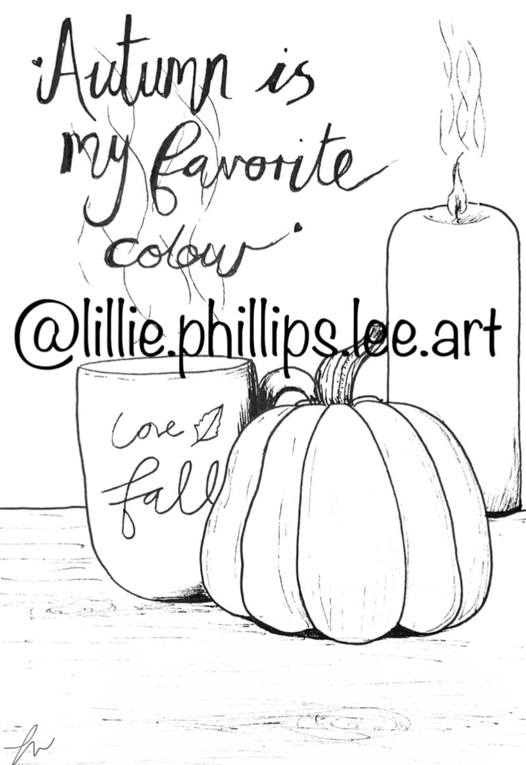 Love Fall Colouring Page - Etsy