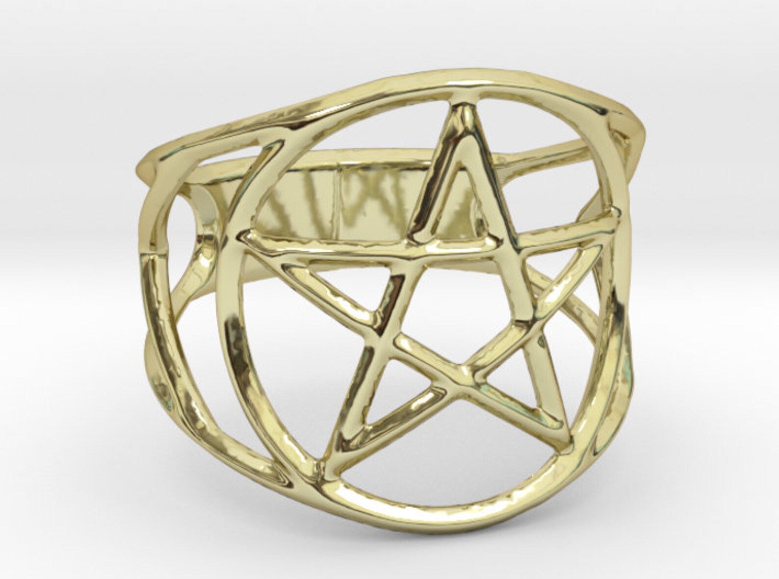 Solid 14k Gold Pentagram Ring Pentagram Ring 14 Karat Solid | Etsy