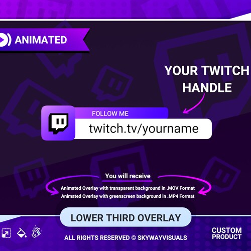 Custom Animated Twitch Follow Button Overlay for Stream - Etsy