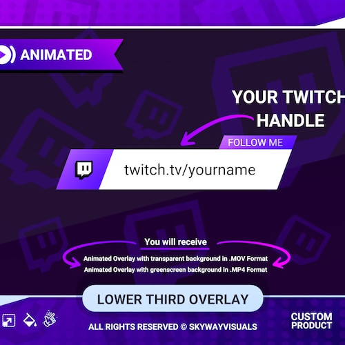 Custom Animated Twitch Follow Button Overlay for Stream - Etsy