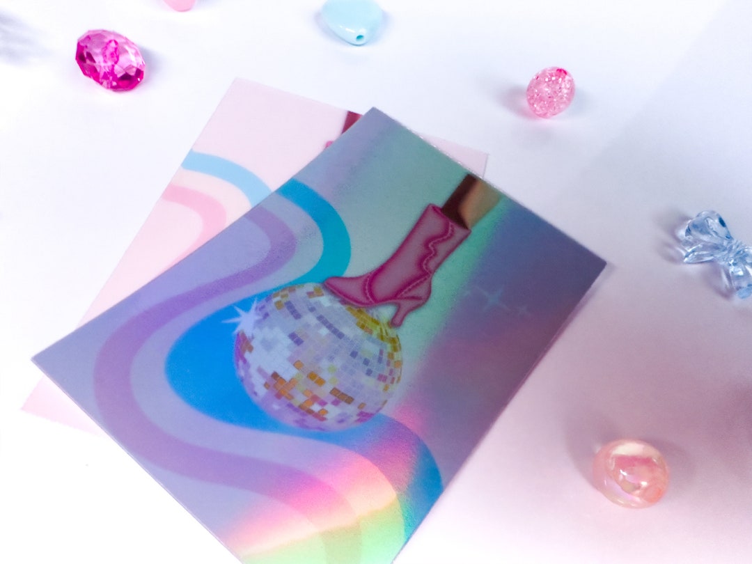 NEW Retro Disco Queen Sticker, Holographic Rainbow Sticker, Cowgirl ...
