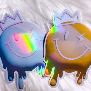 Smiley Aesthetic Sticker Baby Blue Drippy Smiley Face - Etsy