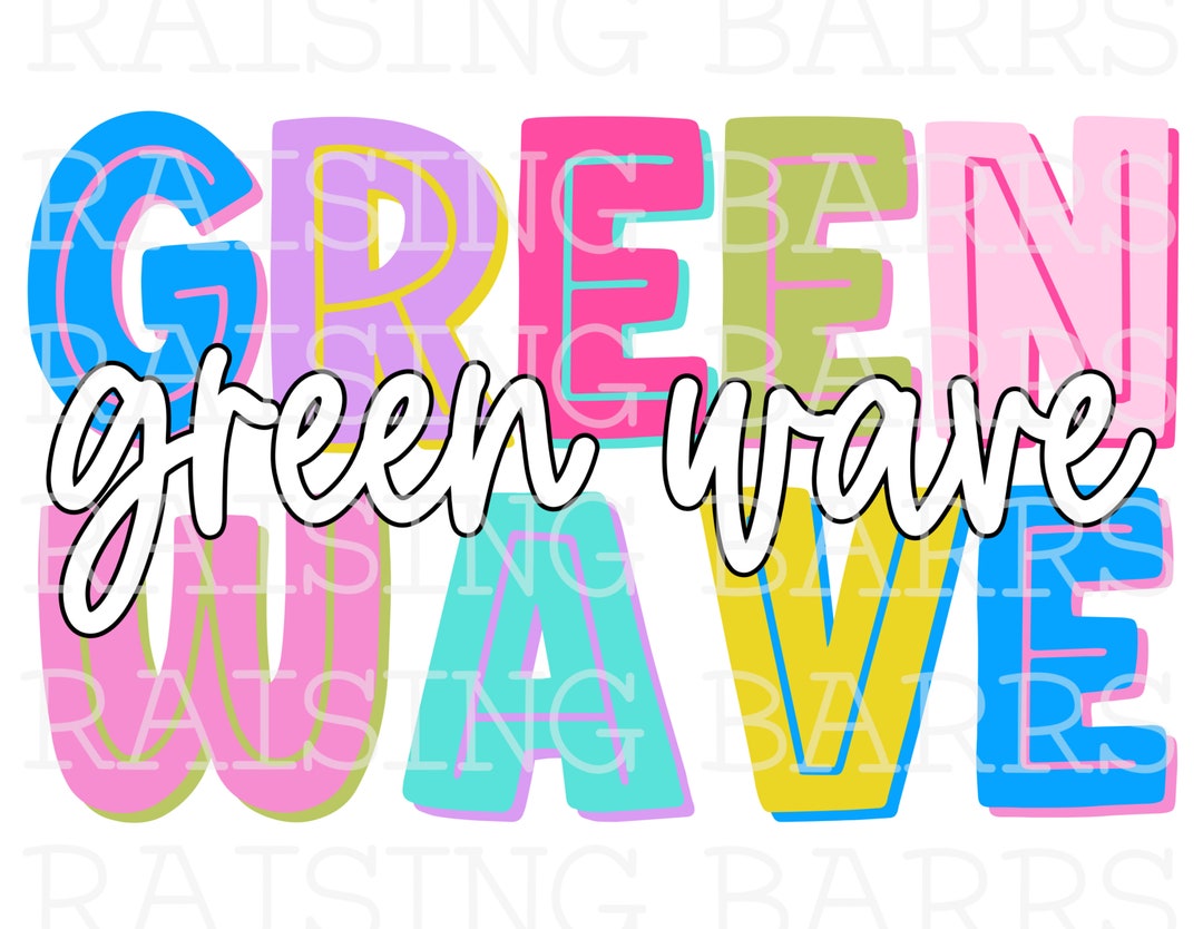 Green Wave Png, Green Wave Mascot Sublimation, Greenwave Design - Etsy