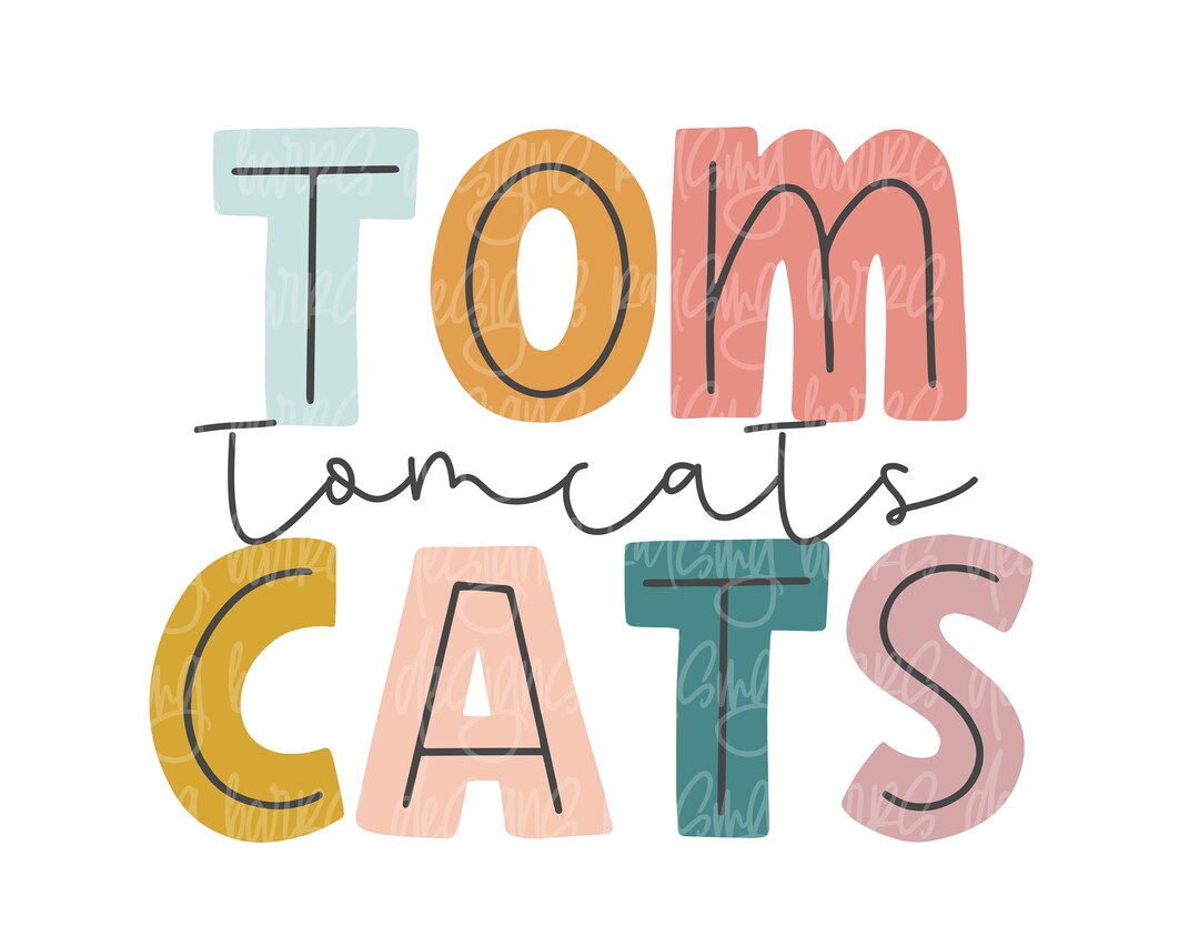 Tomcats Sublimation Design| Tomcats Png, Tomcats Mascot Png, Tomcats ...